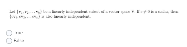 Solved Let {V1, V2,... Vx} be a linearly independent subset | Chegg.com