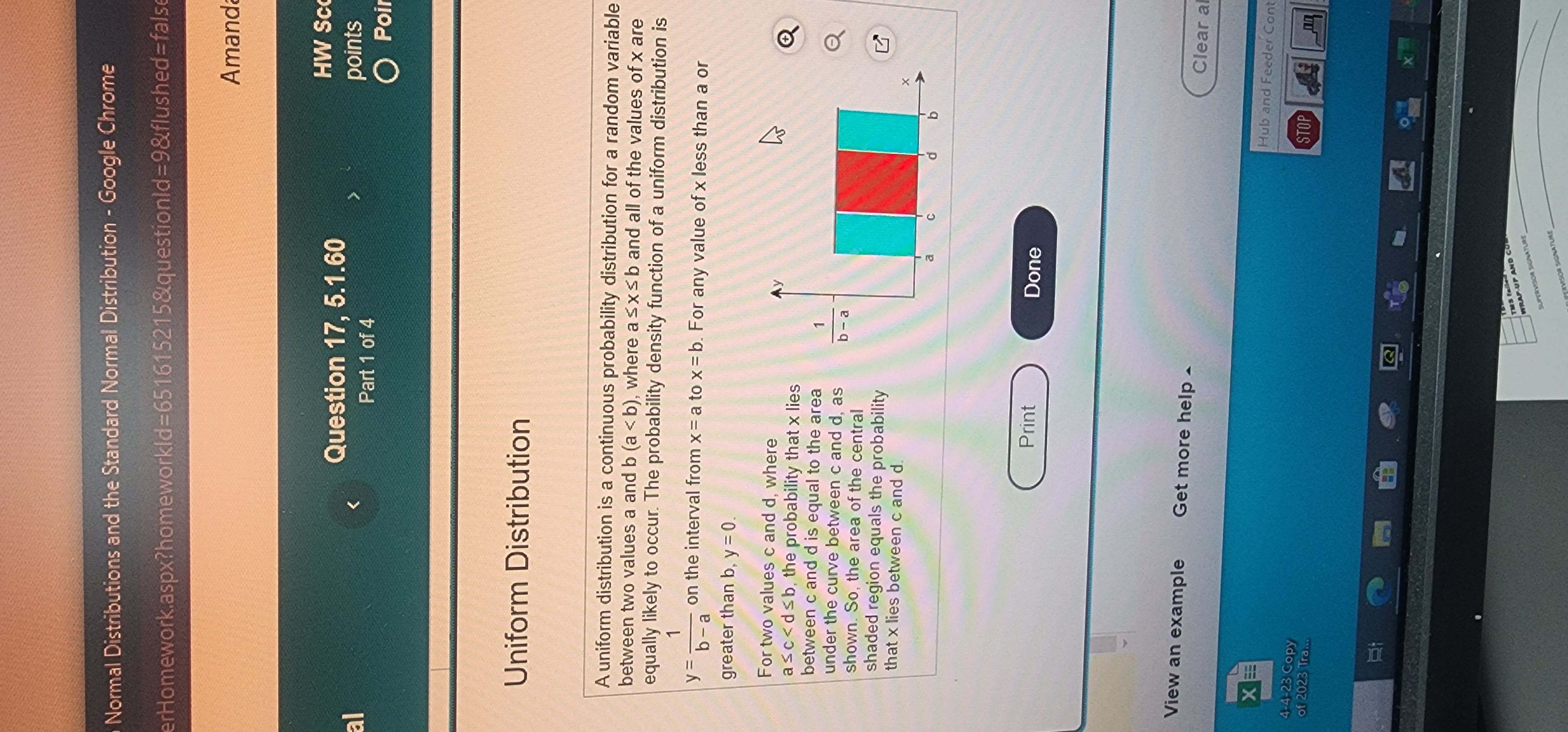 Solved A uniform distribution is a continuous probability | Chegg.com