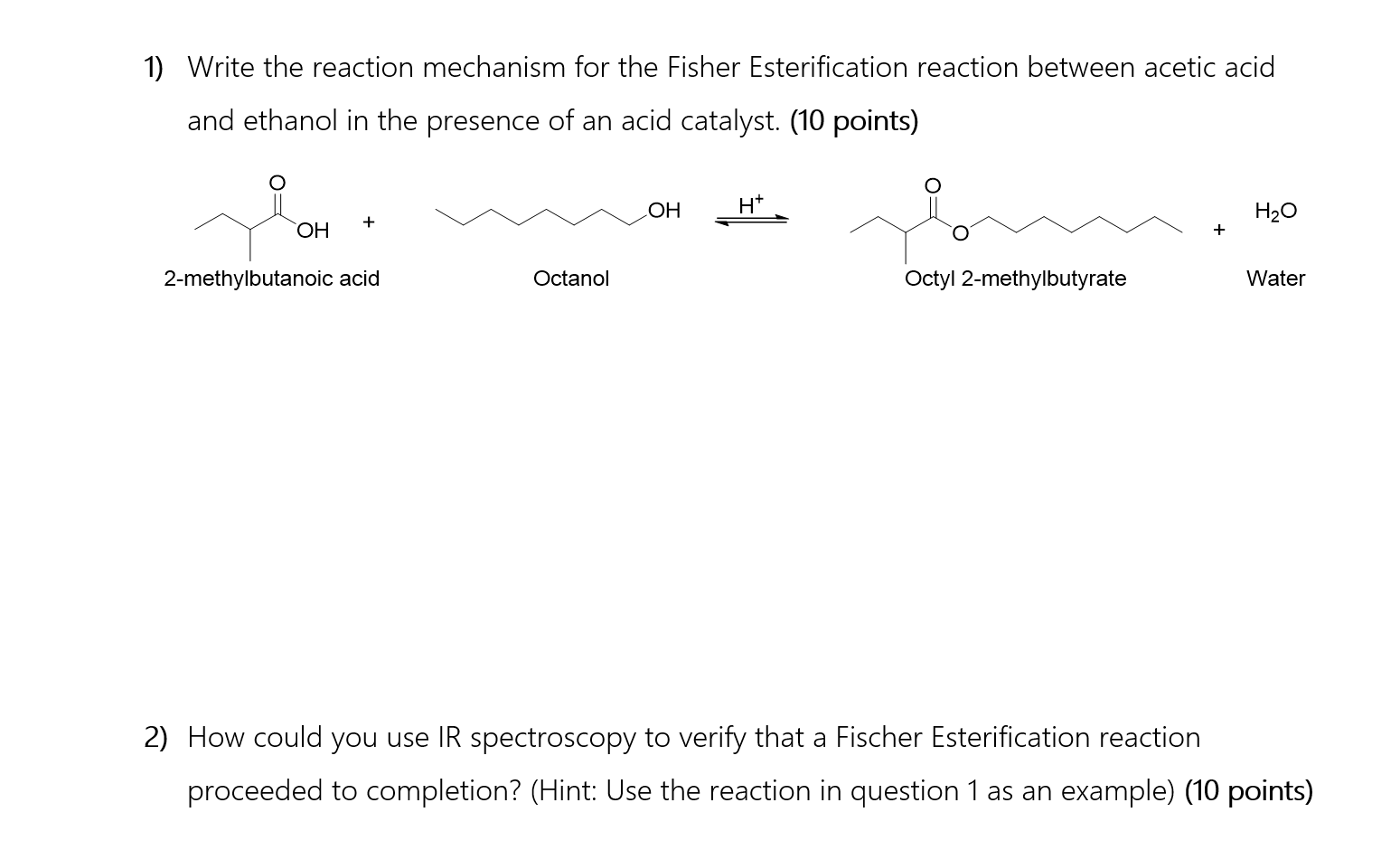Solved 1) Write the reaction mechanism for the Fisher | Chegg.com