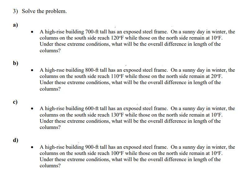 3) Solve the problem. a) • A high-rise building | Chegg.com