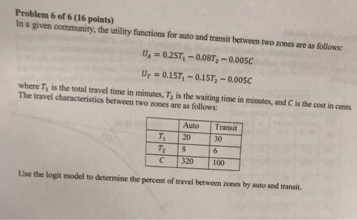 Solved Problem 6 Of 6 16 Points In A Given Community The