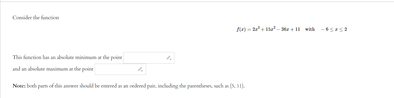 Solved Consider the function | Chegg.com