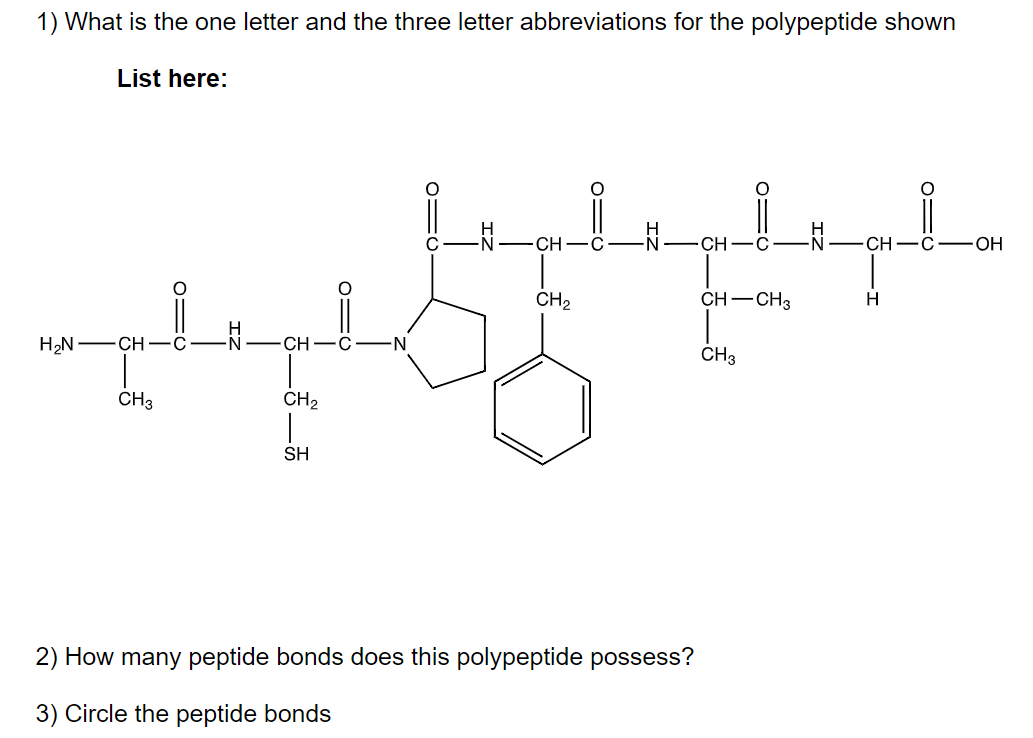 Solved 1) What is the one letter and the three letter | Chegg.com