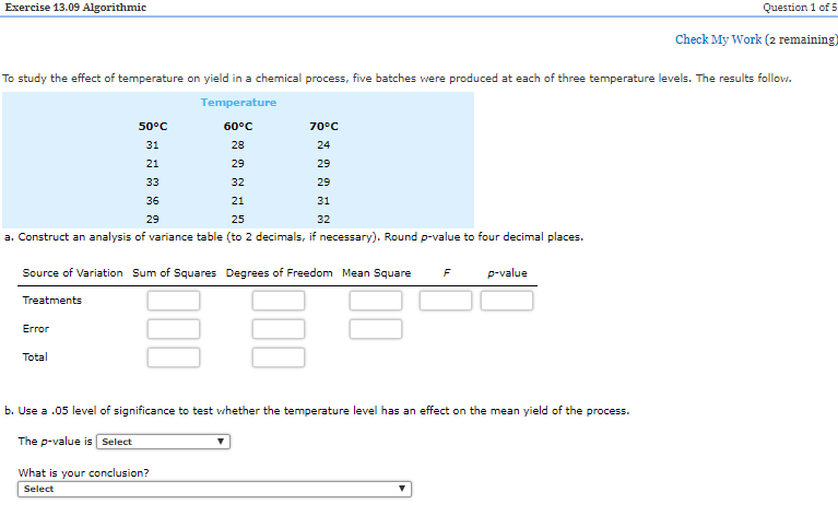 Solved Exercise 13.09 Algorithmic Question 1 of 5 Check My | Chegg.com