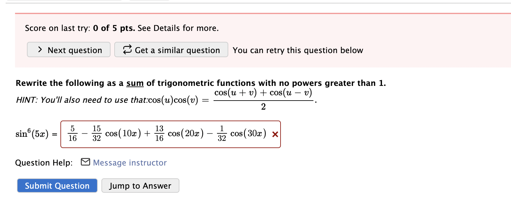 Solved Score on last try: 0 of 5 pts. See Details for more. | Chegg.com