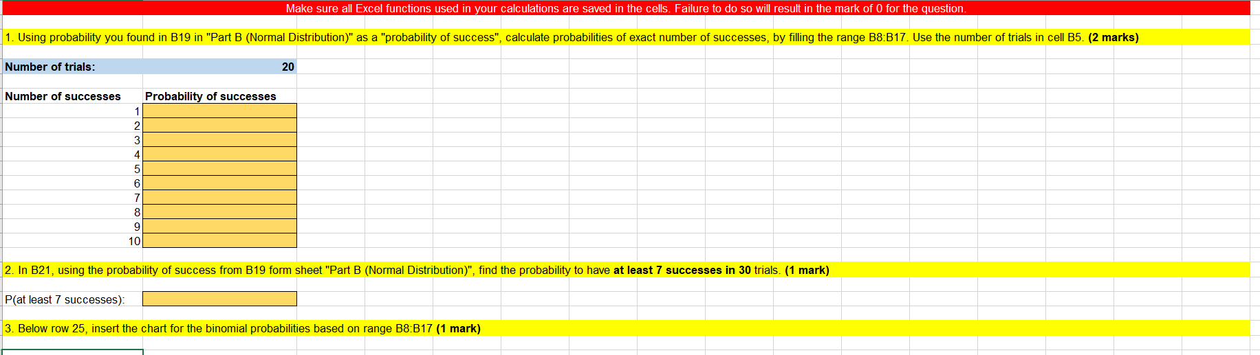 Make sure all Excel functions used in your | Chegg.com
