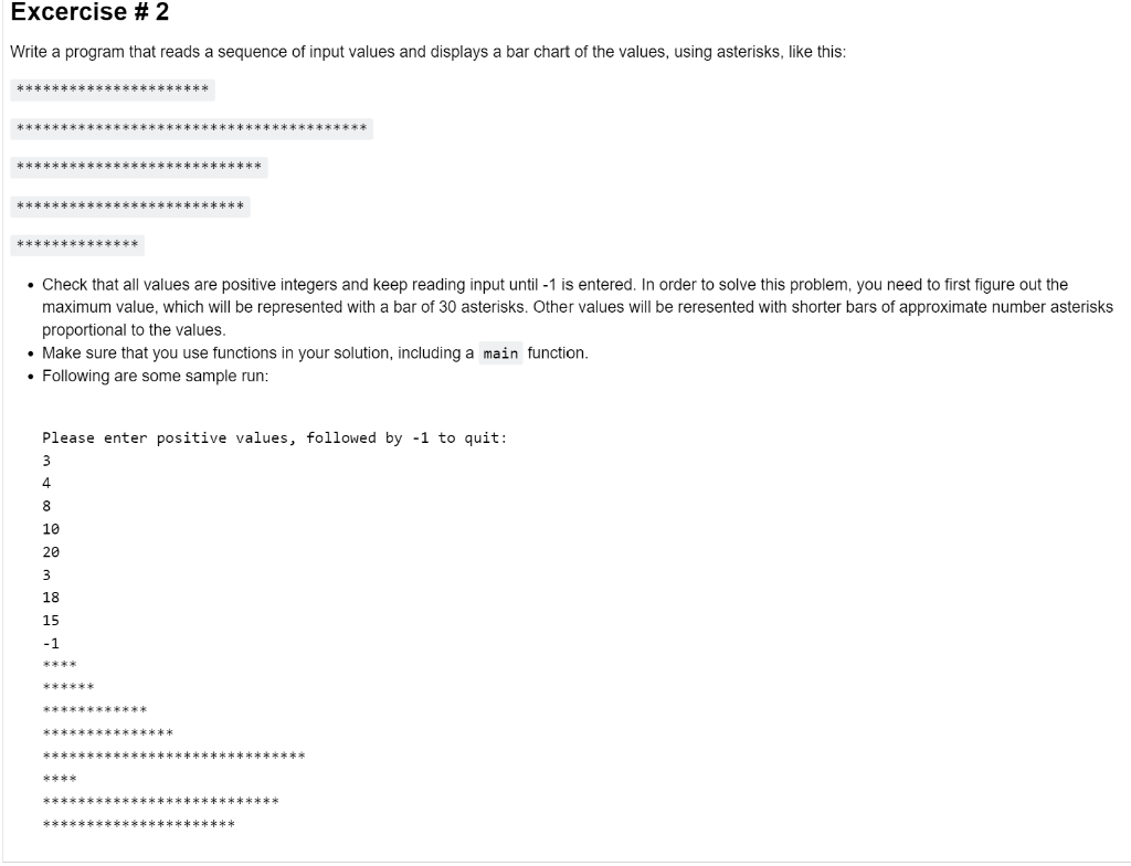Solved Excercise # 2 Write a program that reads a sequence | Chegg.com