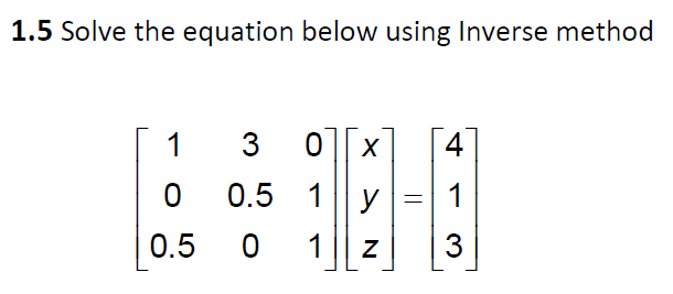 Solved Solve the equation below using the inverse method. | Chegg.com