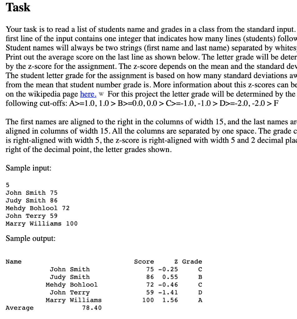 Solved Task a Your task is to read a list of students name | Chegg.com