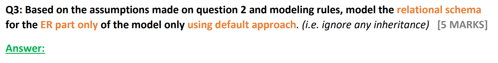 Solved Q2: Given the schema below, draw an EER diagram for | Chegg.com