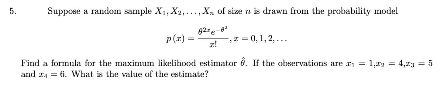 Solved Suppose a random sample X1,X2,…,Xn of size n is drawn | Chegg.com