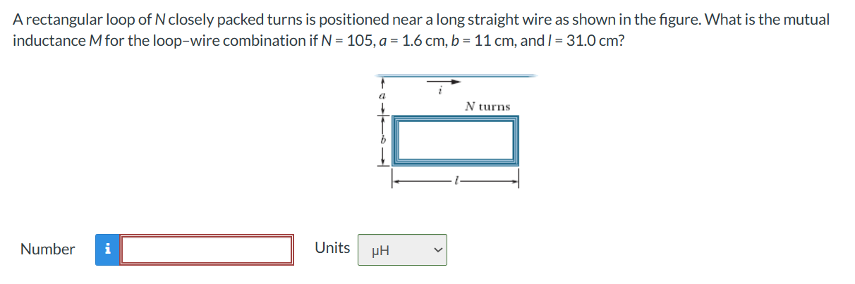 Solved A rectangular loop of N closely packed turns is | Chegg.com