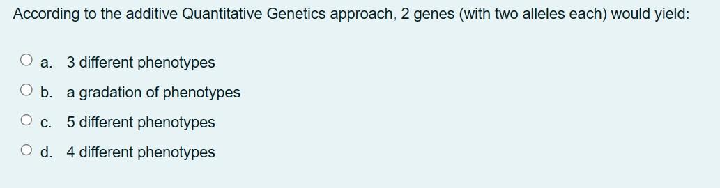 Solved According to the additive Quantitative Genetics | Chegg.com
