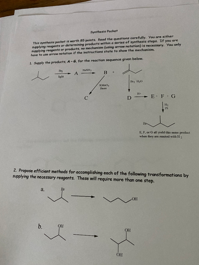 Solved Synthesis Packet This synthesis packet is worth 85 | Chegg.com