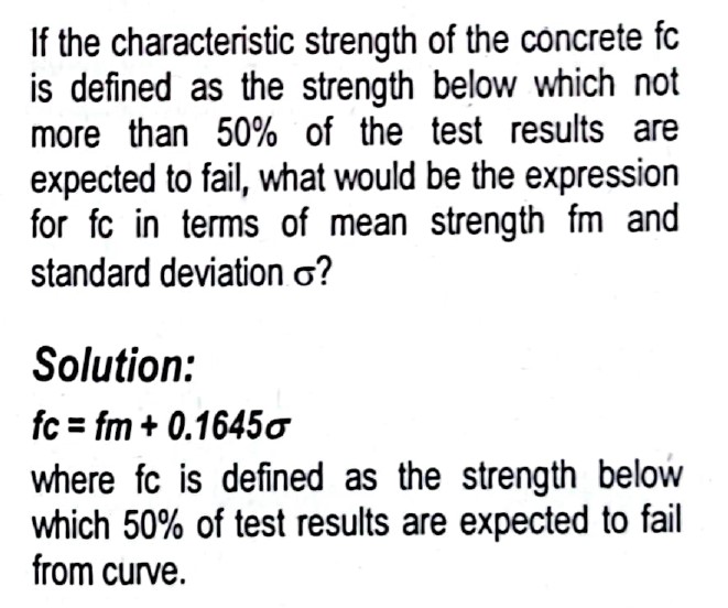 Solved If ﻿the characteristic strength of ﻿the concrete | Chegg.com