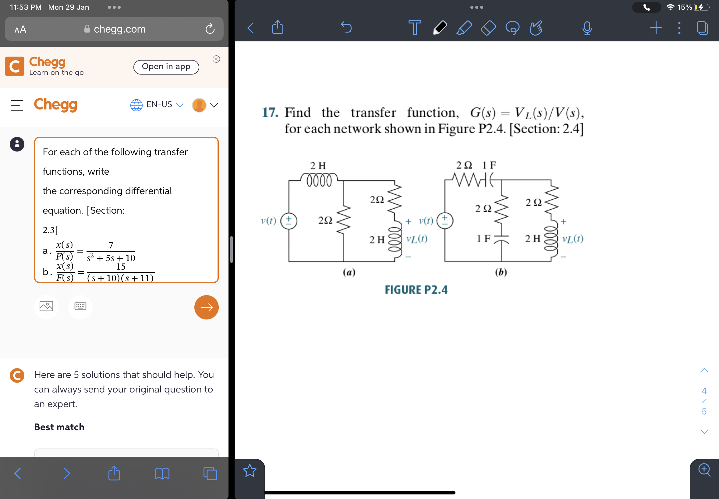 Solved For each of the following transferfunctions, writethe | Chegg.com