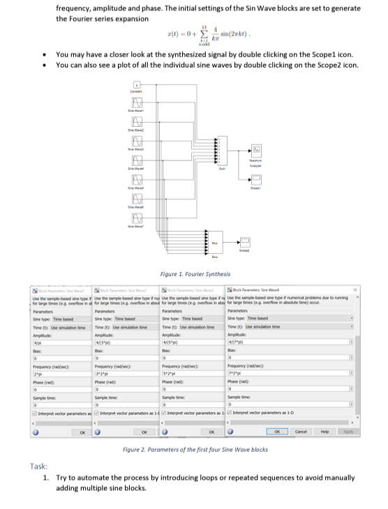Solved frequency, amplitude and phase. The initial settings | Chegg.com