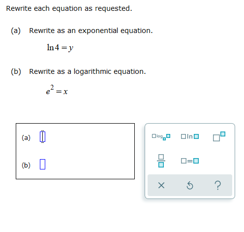 Solved Rewrite each equation as requested. (a) Rewrite as an | Chegg.com