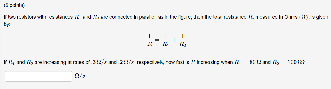 Solved (5 points) If two resistors with resistances R1 and | Chegg.com