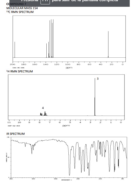 Solved MOLECULAR MASS 154 \\( { }^{13} \\mathrm{C} \\) RMN | Chegg.com