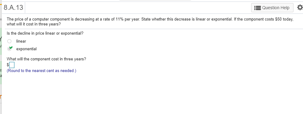 Solved 8.A.13 Question Help The price of a computer | Chegg.com