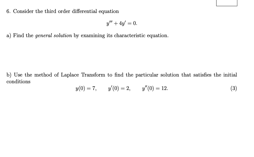Solved 6. Consider the third order differential equation y" | Chegg.com