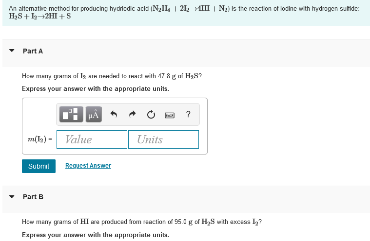 Solved An alternative method for producing hydriodic acid | Chegg.com