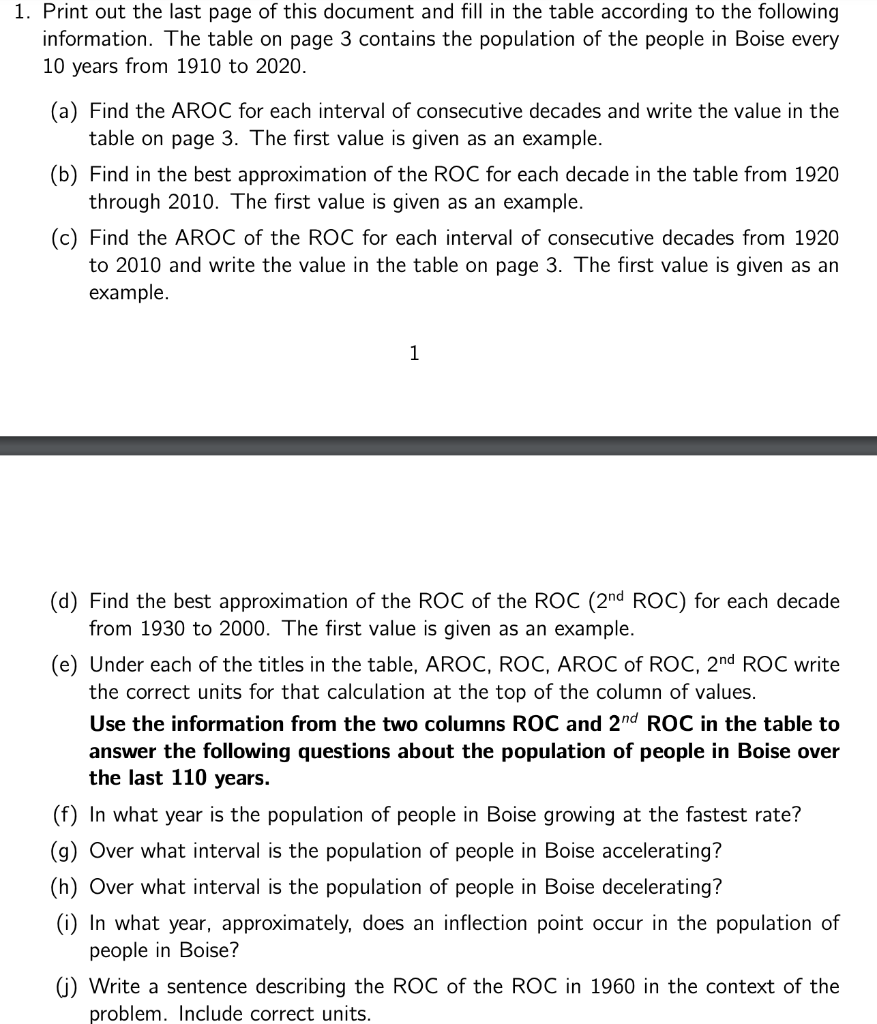 Solved 1. Print out the last page of this document and fill | Chegg.com