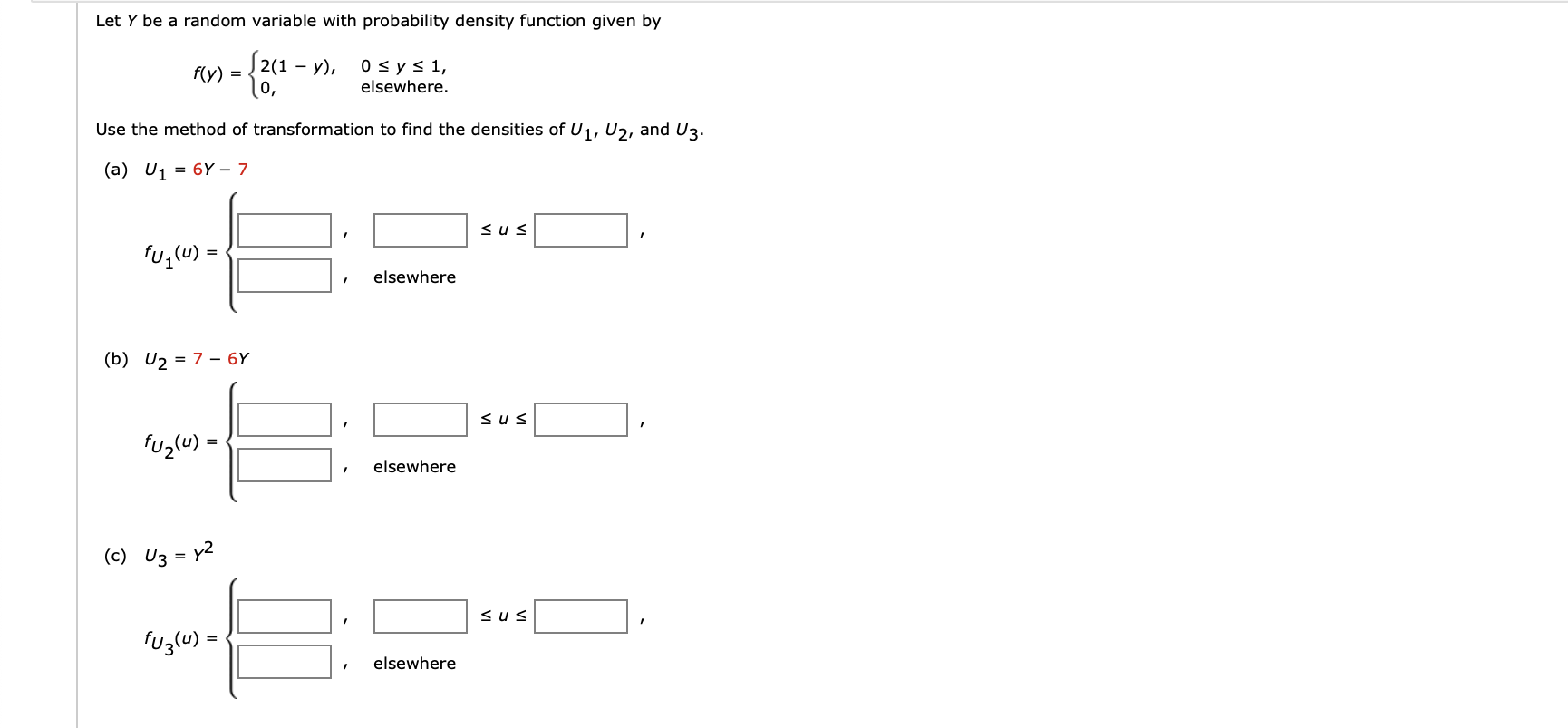 Solved Let y be a random variable with probability density | Chegg.com