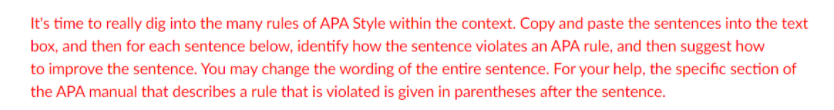 Solved It's time to really dig into the many rules of APA | Chegg.com