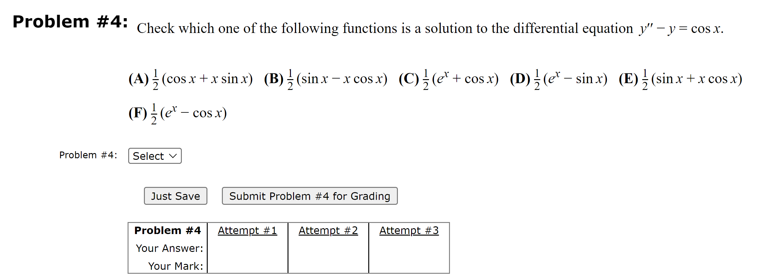 Solved Problem \#4: Check which one of the following | Chegg.com
