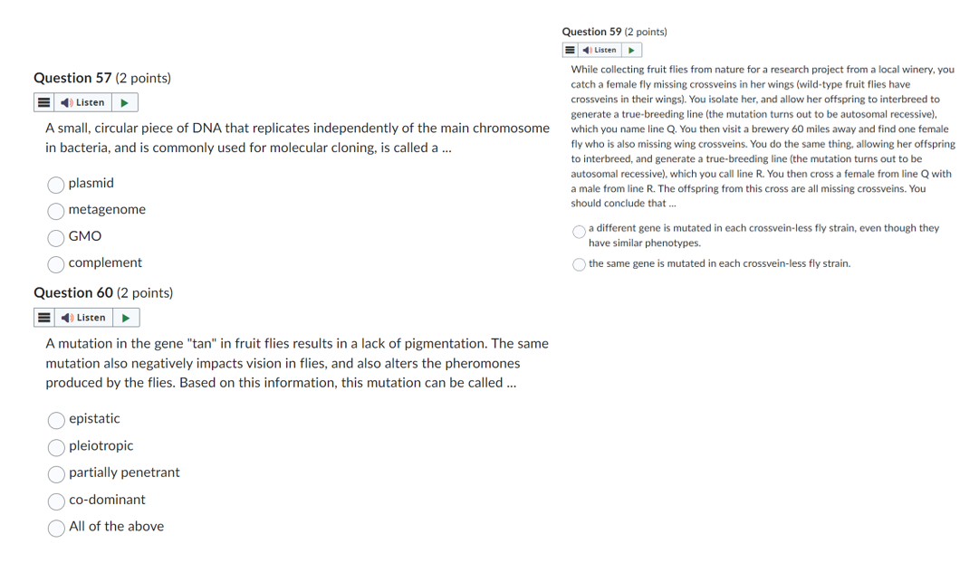 Solved Question 57 (2 points) A small, circular piece of DNA | Chegg.com