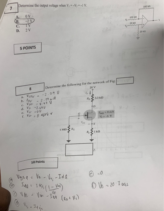 Solved Determine the ou tput voltage when Vi V-I V 100 kn 0 | Chegg.com