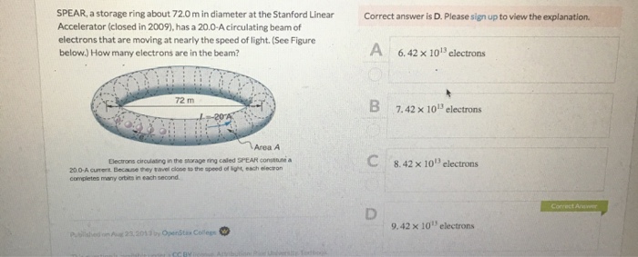 Solved SPEAR, a storage ring about 72.0m in diameter at the | Chegg.com