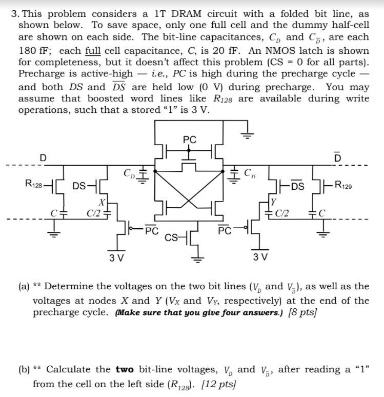 Solved This problem considers a 1T DRAM circuit with a | Chegg.com