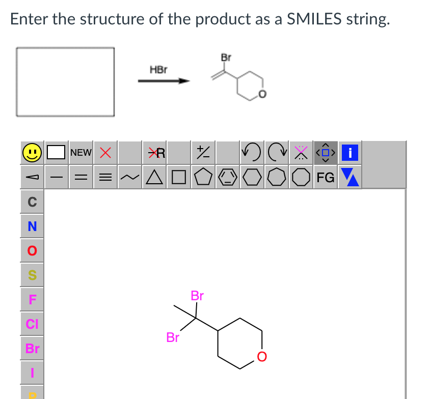 Solved Enter the structure of the product as a SMILES | Chegg.com