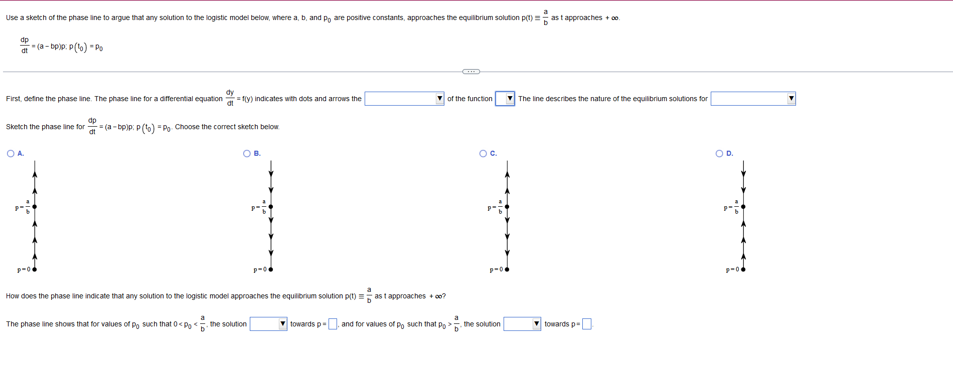 Solved Use a sketch of the phase line to argue that any | Chegg.com