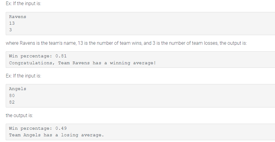Solved 9.15 LAB: Winning team (classes) Complete the Team | Chegg.com