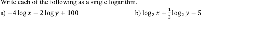 Solved Write each of the following as a single logarithm. a) | Chegg.com