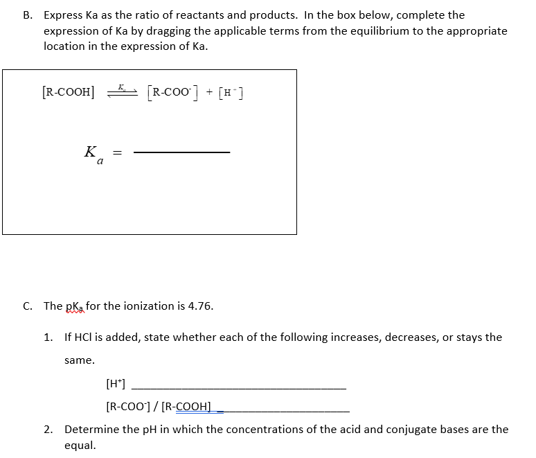 Solved R-COOH R-COO +H* A. Answer *carboxylic acid* or * | Chegg.com