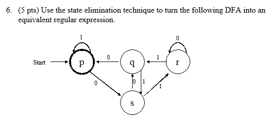 Solved (5 pts) Use the state elimination technique to turn | Chegg.com