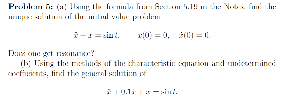 Problem 5: (a) Using the formula from Section 5.19 in | Chegg.com