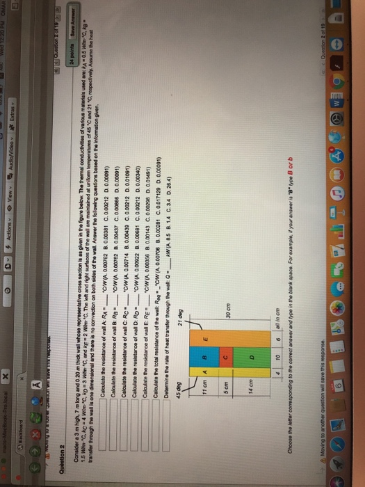 Solved Question 2 Consider a 3 m high, 7 m long and 0.20 m | Chegg.com