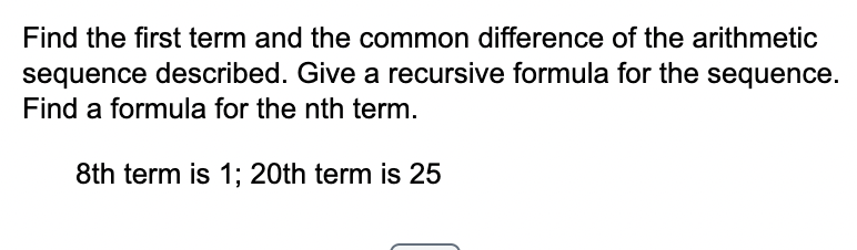 Solved Find the first term and the common difference of the | Chegg.com