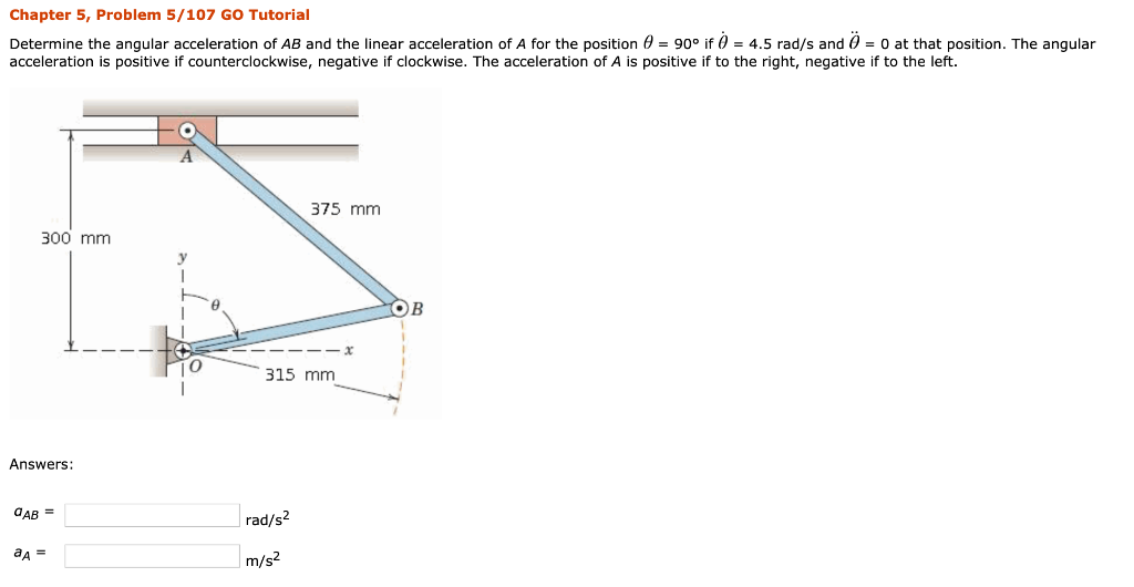 Solved Determine the angular acceleration of AB and the | Chegg.com