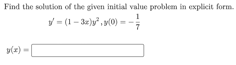 Solved Find the solution of the given initial value problem | Chegg.com