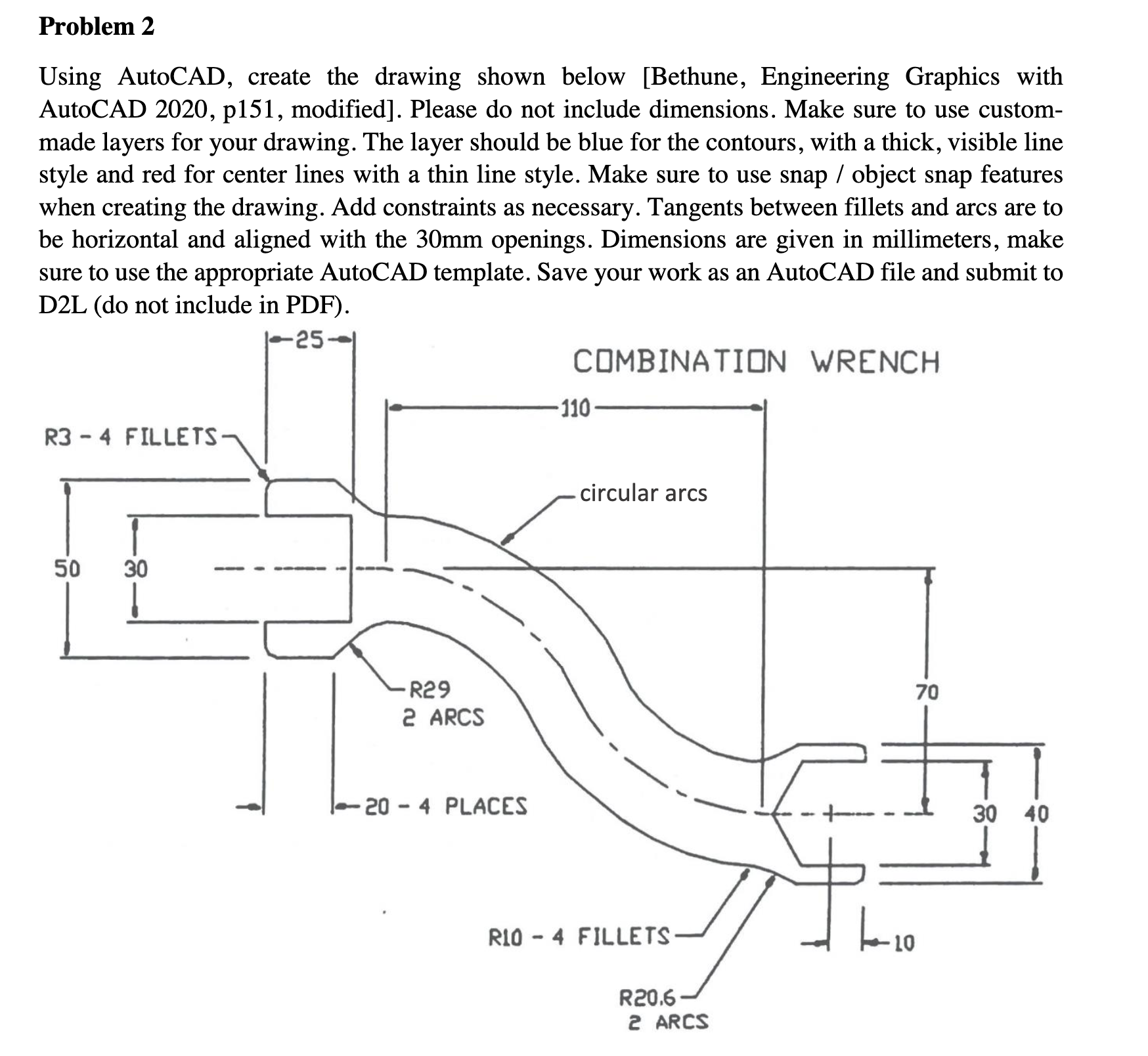Solved Using Autocad Create The Drawing Shown Below