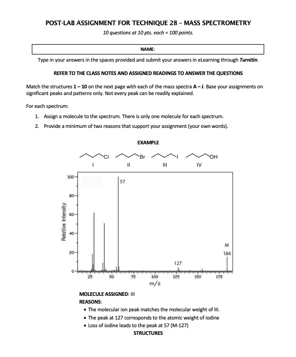 Solved POST-LAB ASSIGNMENT FOR TECHNIQUE 28 - MASS | Chegg.com