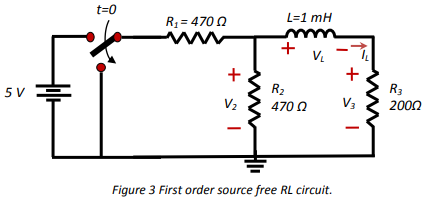 Solved 2- For the first order source free RL circuit shown | Chegg.com