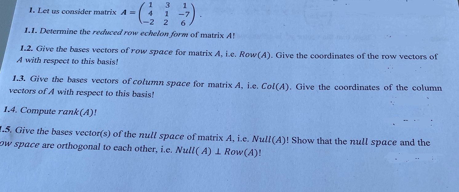 Solved 1 3 1 1. Let us consider matrix A = ( 4 1 -2 2 (-:-) | Chegg.com